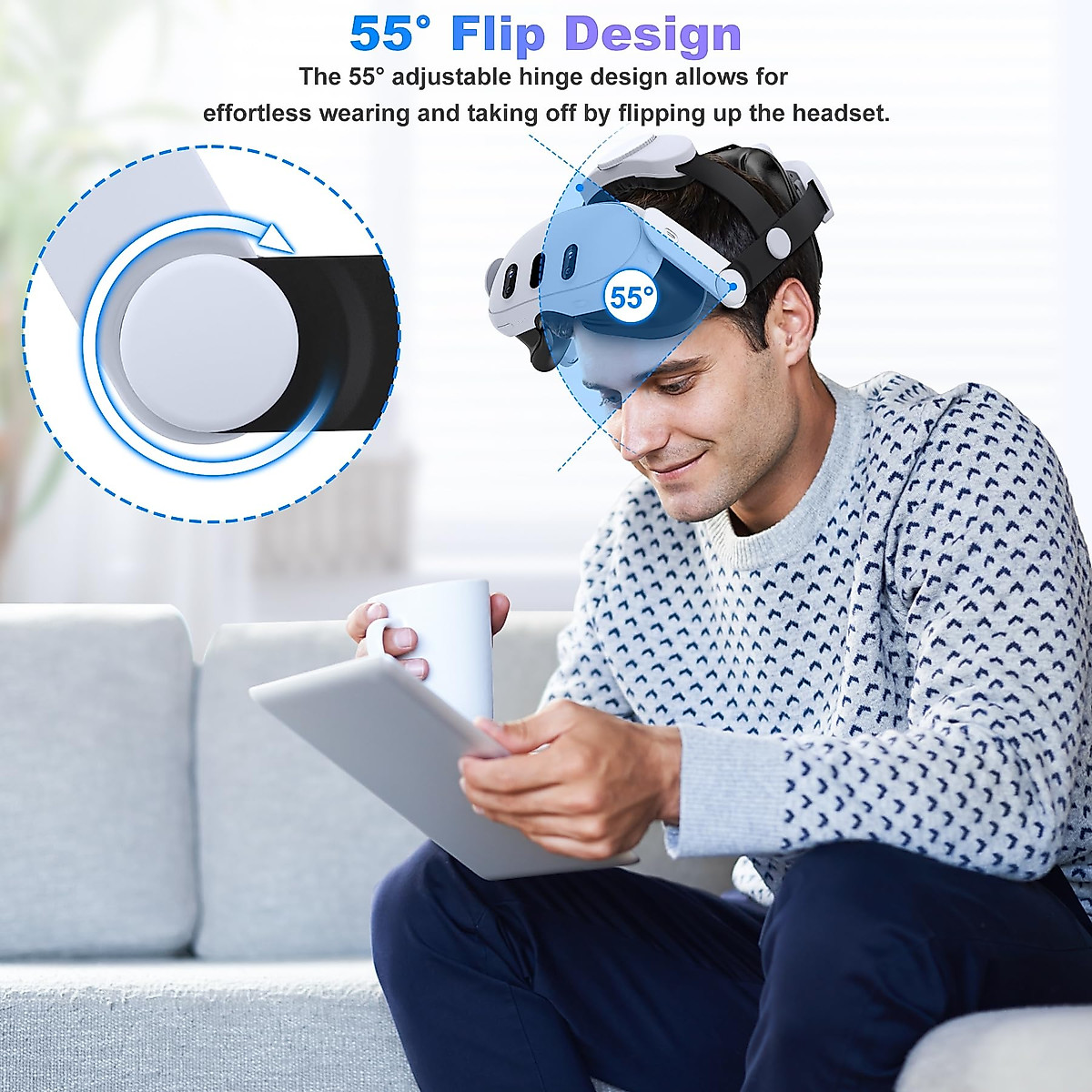 Kawaye Comfort Head Strap for Meta Quest 3S/Quest 3/Quest 2 Head Strap, Double Knobs Adjustable Elite Strap Replacement,VR Headset Accessories Strap Enhanced Support&Comfort&Reduce Pressure