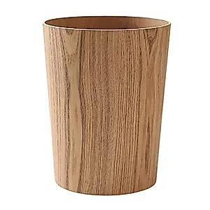 Trash Bin Trash Can Wastebasket Creative Household Trash Can Wooden Waste Storage Bin for Hotel Living Room Office Garbage Can Waste Bin (Color : OneColor, Size : As Shown)
