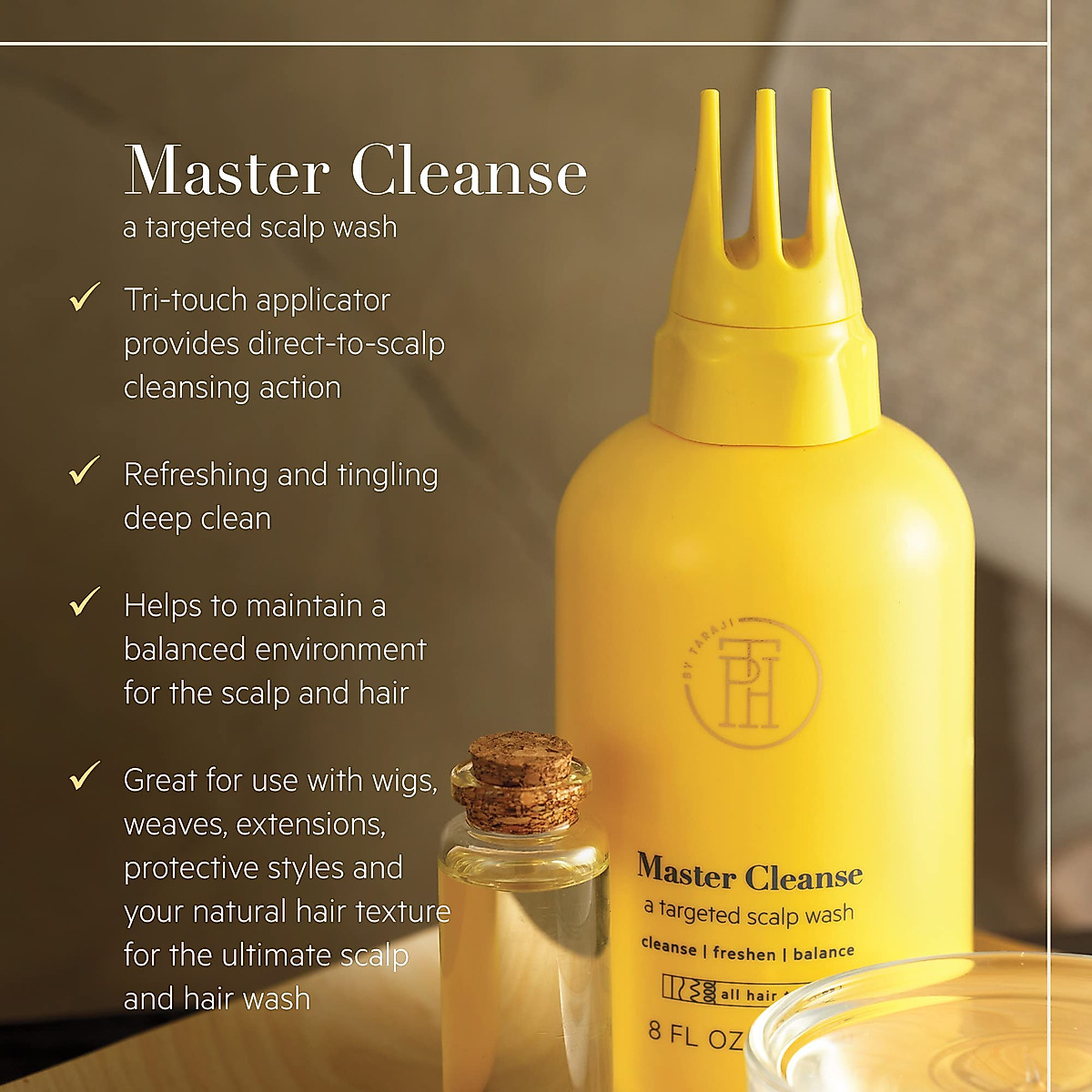 TPH BY TARAJI Master Cleanse Scalp Treatment Wash Hair Rinse For Buildup | With Tea Tree Oil, Eucalyptus Oil, and Witch Hazel Water | Vegan, Sulfate & Cruelty-Free | For Women & Men, 8 fl. oz