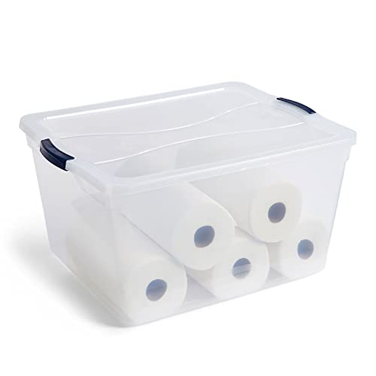 Rubbermaid Cleverstore Home/Office Organization 71 Quart Latching Plastic Storage Tote Container Box Bin with Lid, Clear (8 Pack)