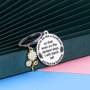 Sunflower Gifts for Women Sunflower Keychain Inspirational Bulk Gifts Birthday Christmas Sweet Graduation Floral Gifts for Adult Teen Girls Daughter Back to School Come of Age Gifts Friendship Present