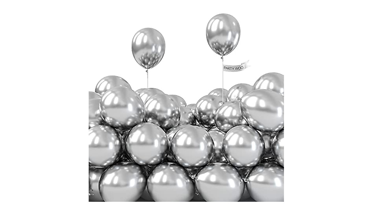 PartyWoo Metallic Silver Balloons for Every Celebration