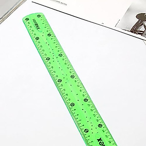 BELOWSYALER Flexible Ruler,2Pcs Color Flexible Rulers Soft Bendable Plastic Rulers Duals Scale Bendable Flexible Rubber Rulers Clear Straight Ruler