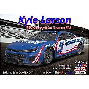 Salvinos J R Model 1/24 NASCAR 2023 Camaro ZL1 Hendrix Motor Sport Kyle Larson HendrickCars.com Color Plastic Model SJMHMC2023KLP