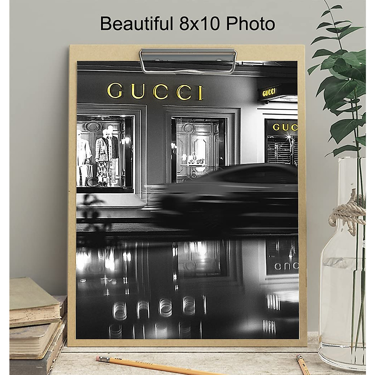 Poster of Gucci Wall Art Decorations - 8x10 Glam Designer Wall Decor - Luxury High Fashion Design Wall Decor - Glamour Wall Art for Living Room - Designer Gifts for Women