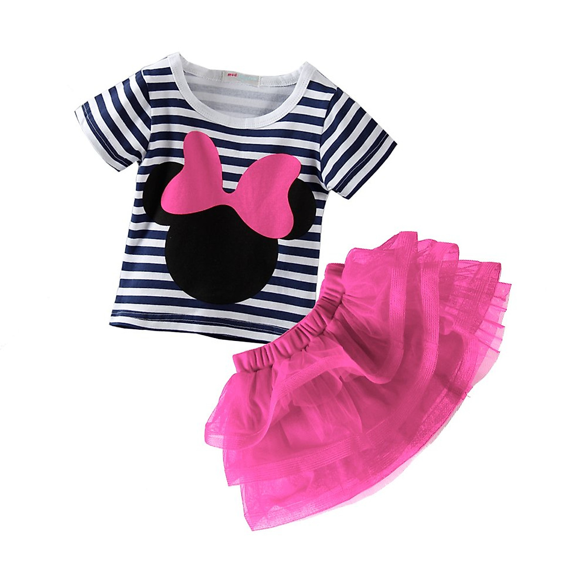 Mud Kingdom Cute Toddler Girl Outfits 4T Red Summer Stripe