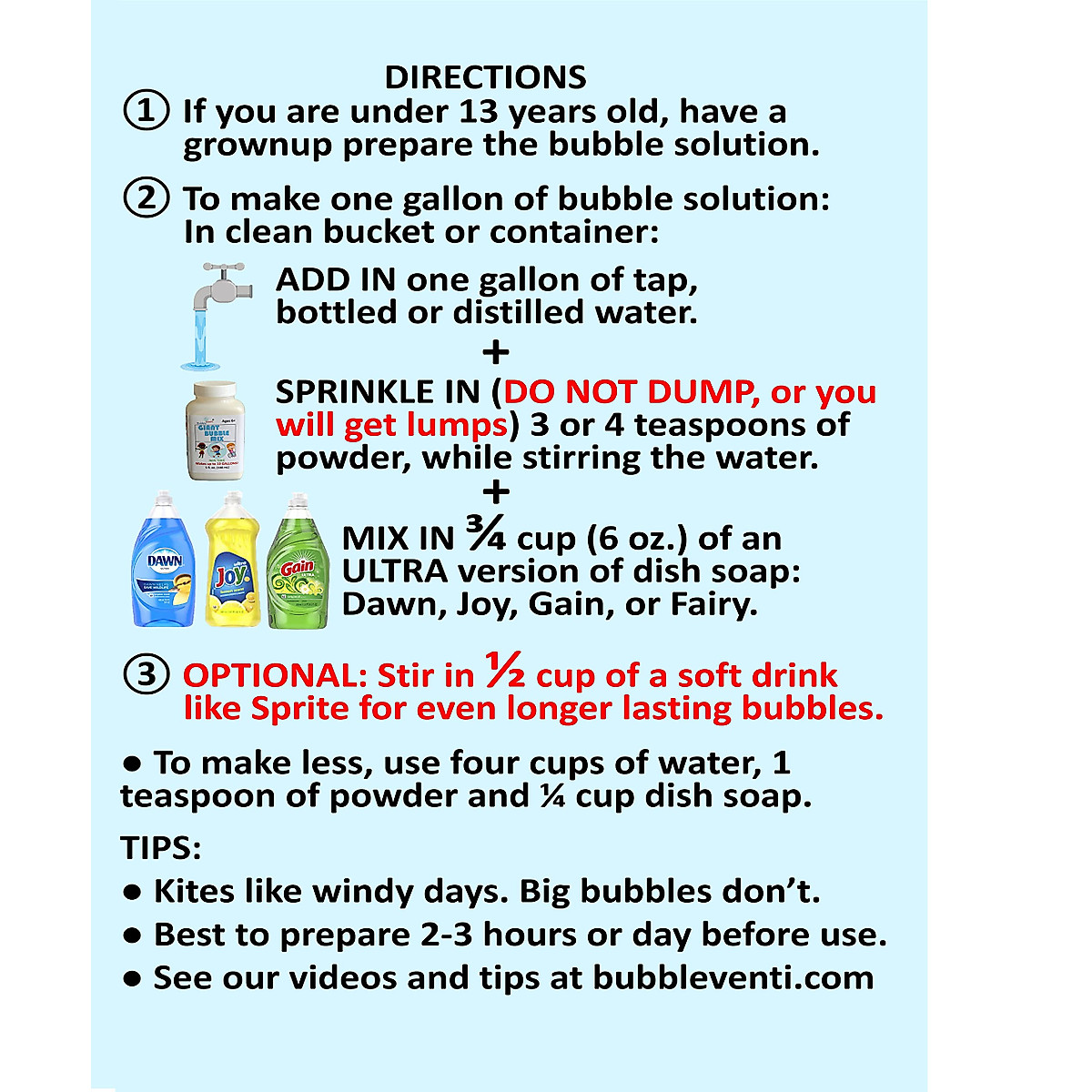 Bubbleventi Giant Bubble Kit | Made in USA | Includes 2 Wooden Wands, a Tips and Tricks Booklet, and 1 Bubble Mix - Makes 4 Gallons of Big Bubble Solution |Use atBirthdays andFamily Fun