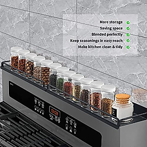 ZXMOTO 2Pack 15" Stove Top Shelf, Total 30'' Stainless Steel Magnetic Spice Rack for Flat Top Stove, Kitchen Organizer Rack over the Stove.