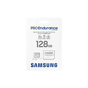 SAMSUNG PRO Endurance 128GB MicroSDXC Memory Card with Adapter for Dash Cam, Body Cam, and security camera – Class 10, U3, V30 (‎MB-MJ128KA/AM)