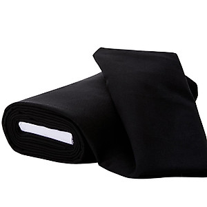 Black Cotton Fabric by Yard - Muslin Fabric by The Yard 100% Cotton Quilting Crafting Cuttable Cloth 3 Yards Sewing Material Apparel Cloth