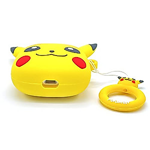 SGCOOG Cute 3D Cartoon Case for AirPods 1/2 (2016/2019 Release) Shockproof Protective Skin Accessories Silicone Cases Cover for AirPods 1&2 (Pika-Yellow-Chu)