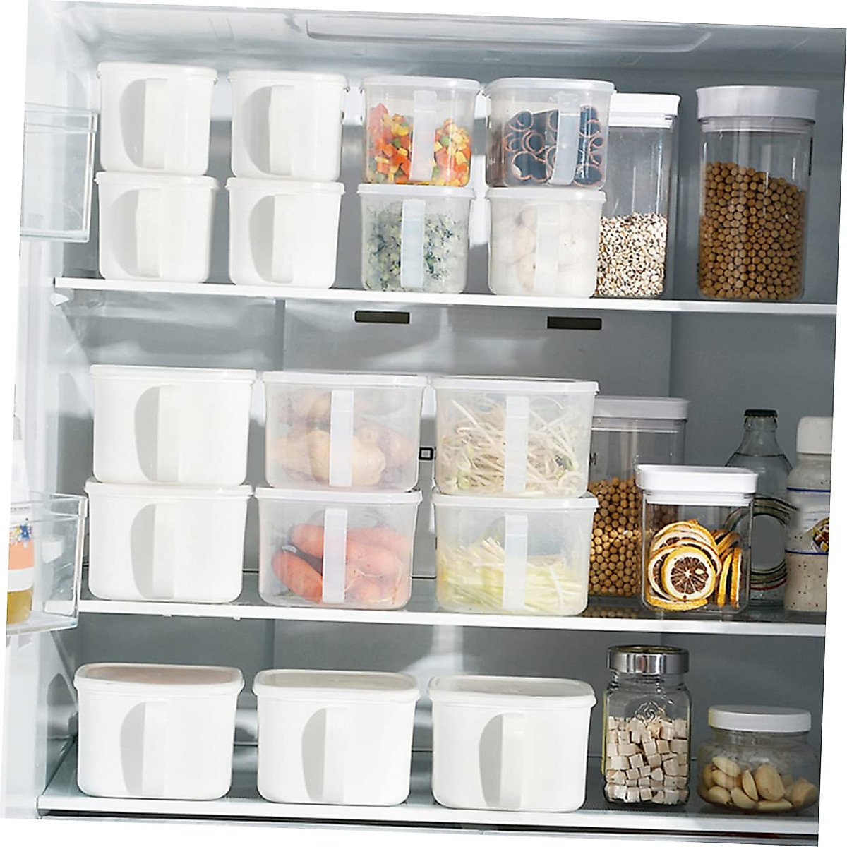 IMIKEYA Airtight Food Storage Container Handles 2-piece Set Home Food Containers Dry Food Can Kitchen Snack Box Plastic