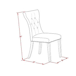 East West Furniture HLGA3-MAH-32 3 Piece Dining Room Table Set Contains a Round Dining Table with Pedestal and 2 Light Beige Linen Fabric Upholstered Chairs, 42x42 Inch, Mahogany