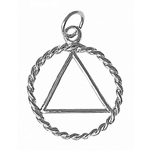 Alcoholics Anonymous (AA) Symbol - Sterling Silver, Twist Wire Style AA Pendant