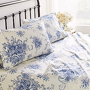 Mélange Home Melange Home 189748, Navy Toile, Queen Sheet Set
