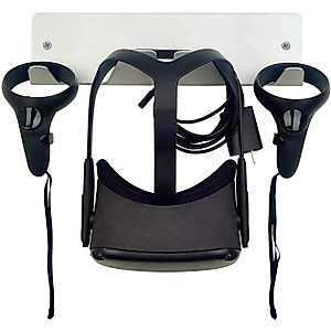 CNBEYOUNG Metal VR Headset Wall Mount Storage Stand Hook Compatible with Quest 3S 3 Quest 2 Pro, Apple Vision Pro, Valve Index, PSVR 2, HTC Vive VR XR Headsets and Controllers(Aluminum Alloy-Silver)