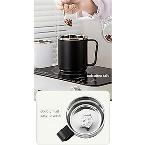 WENKII 17oz Stainless Steel Insulated Coffee Mug with Handle - Double Wall Vacuum Travel Tumbler with Sliding Lid, Induction Cooktop Safe, for Hot and Cold Beverages (Blue)