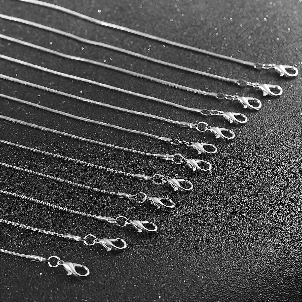 Forise 24 Pcs Gold Plated and Silver Plated 1.2 mm Snake Chains Necklace with Lobster Clasps for Jewelry Making,18 Inch and 20 Inch