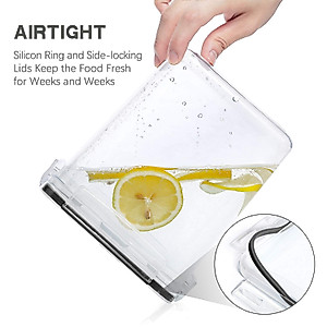 Large Food Storage Containers with Lids Airtight 6.5L / 5.9 quart, for Flour, Sugar, Baking Supply and Dry Food Storage, PANTRYSTAR 2PCS BPA Free Plastic Canisters for Kitchen Pantry Organization