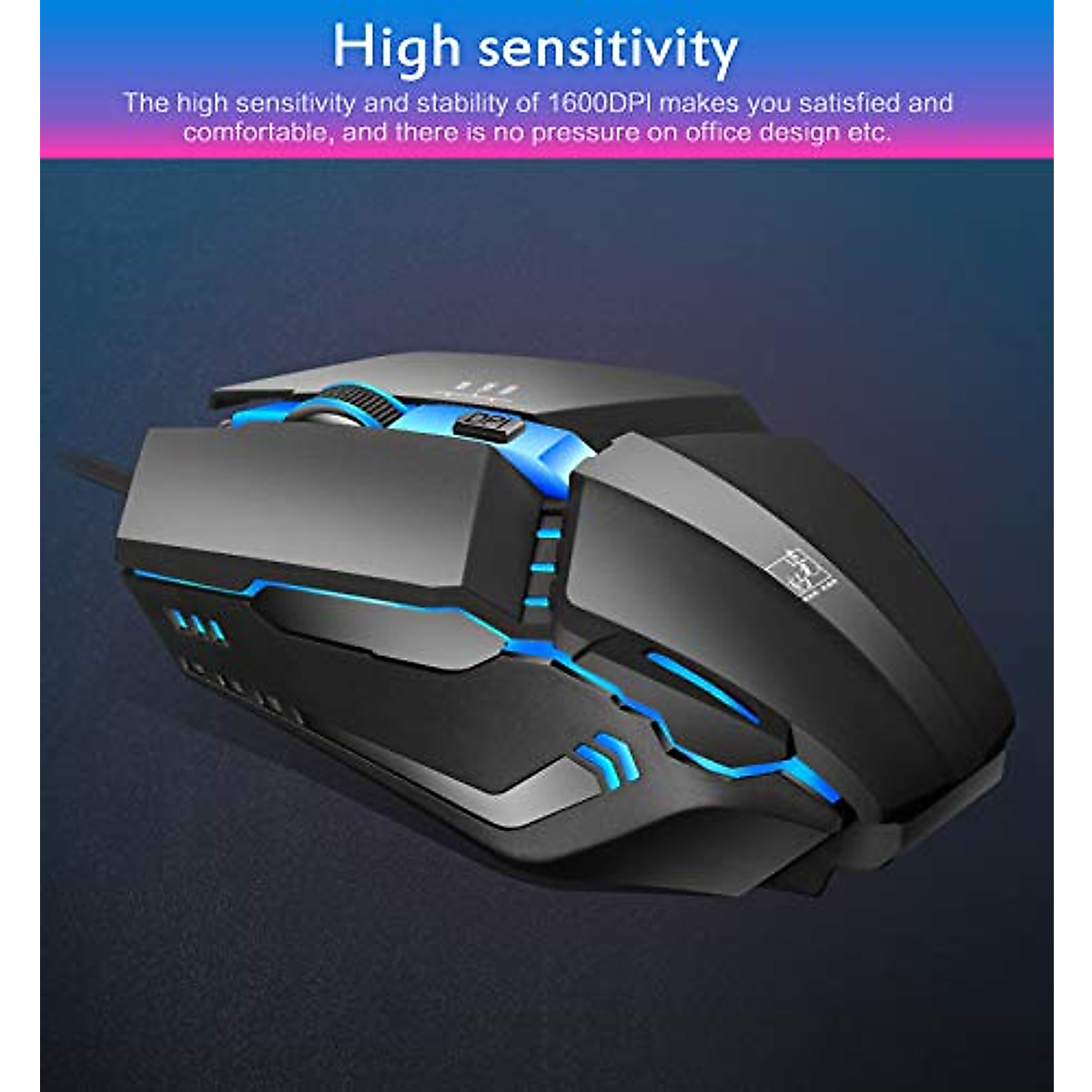 USB Wired Gaming Mouse - 7 Color Lighting,6 buttons,1600DPI - Adjustable Gaming Mouse Mice For Computer