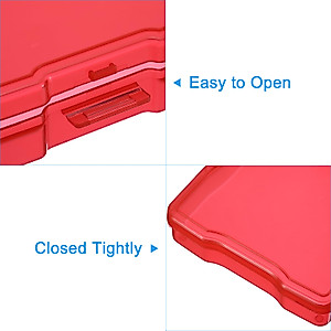 PATIKIL 4x6 Photo Storage Box, 2 Pack Photo Boxes Storage Photo Organizer Cases Storage Container Picture Boxes Plastic for 4x6 Pictures Sticker Scrapbook Craft Keeper, Red