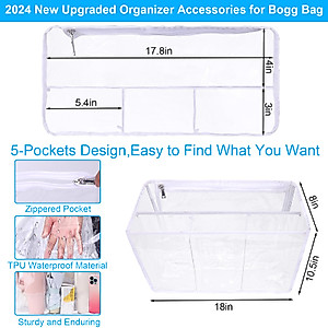 XANGNIER Clear Beach Bag Organizer Accessories for Bogg Bag XL,Waterproof TPU Insert Divider Storage Liner for X Large Bogg Bag