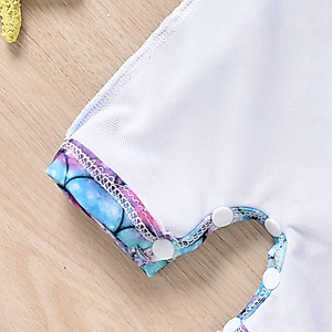 3-6 Months Infant Baby Girls One Piece Long Sleeve Swimsuit Mermaid Bathing Suit Scale Swimwear Beach Wear