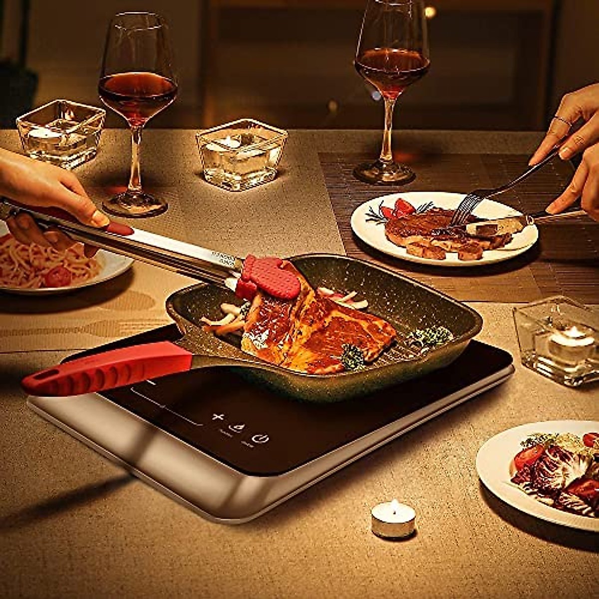 COOKTRON Portable Induction Cooktop 1800W, 10 Temperature 9 Settings Induction Countertop Single Burner with 4H Timer, Sensor Touch Induction Cooker with Kids Safety Lock, black (AAMUS-CT-FS-IC312)