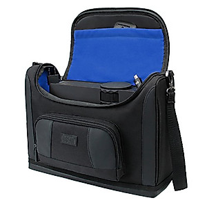 USA GEAR Mini Projector Case S7 Pro Portable Projector Bag Carrying Case with Accessory Storage - Compatible with Small LED Projectors from Vankyo, DR. J, AuKing, PVO, DBPOWER, CiBest (Blue)