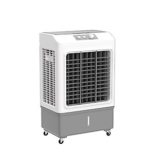 Evaporative Cooler -FANCOLE 2 IN 1 Portable Evaporative Air Cooler, 3 Speed Cooling Fan, 4 Ice Packs, 5.28Gal Large Water Tank &Scroll Casters, 35In Movable Swamp Cooler for Home Garage Commercial Use