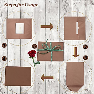 100 Sheets Brown Tissue Paper Artdly 14 x 20 Inches Brown Wrapping Paper Bulk for Weddings Birthday DIY Project Festival Wrapping Crafts Decor