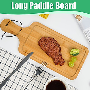 Ricawa Wood Cutting Board Set 3PCS, Kitchen Bamboo Cutting Board, Chopping Board with Juice Groove and Handle – Wood Serving Tray for Meet, Bread, Pizza, Cheese, Fruit &Vegetables(3 Pack, 3 Style)