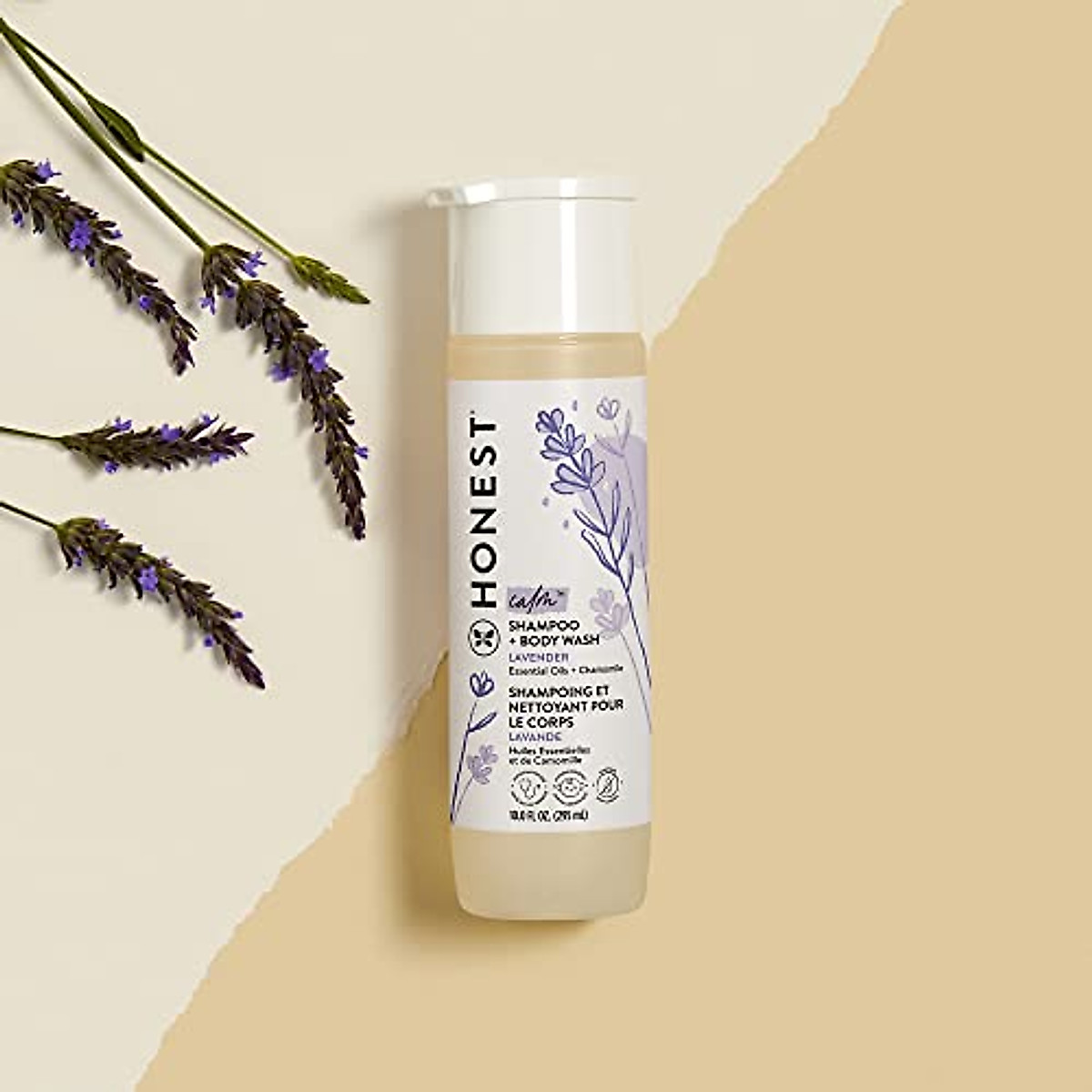 The Honest Company 2-in-1 Cleansing Shampoo + Body Wash | Gentle for Baby | Naturally Derived, Tear-free, Hypoallergenic | Lavender Calm, 10 fl oz