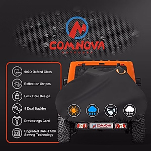 Comnova Bike Cover for Transport 2 Bikes - Outdoor Bike Covers for 2 Bikes on Rear Bike Rack Transport Waterproof & Heavy Duty, 600D Bicycle Rack Covers for 2 Bikes on Car Hitch Travel Storage