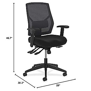 HON Crio High-Back Task Chair -Mesh Back Computer Chair with Asynchronous Control for Office Desk, in Black (HVL582)