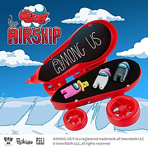 P.M.I. Exclusive Among Us Toys Set | Red Airship & 3 Unique Collectibles | Featuring Pink Crewmate in Muenster Hat | Perfect for Kids & Fans