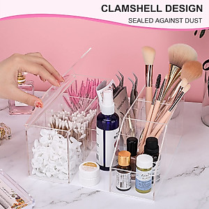 Noverlife Eyelash Beauty Organizer, Display Rack Organizer, Clear Makeup Organizer, Eyelash Extension Supplies Storage Display Box for Grafting Lash Extension, Home & Eyelash Salon - Transparent