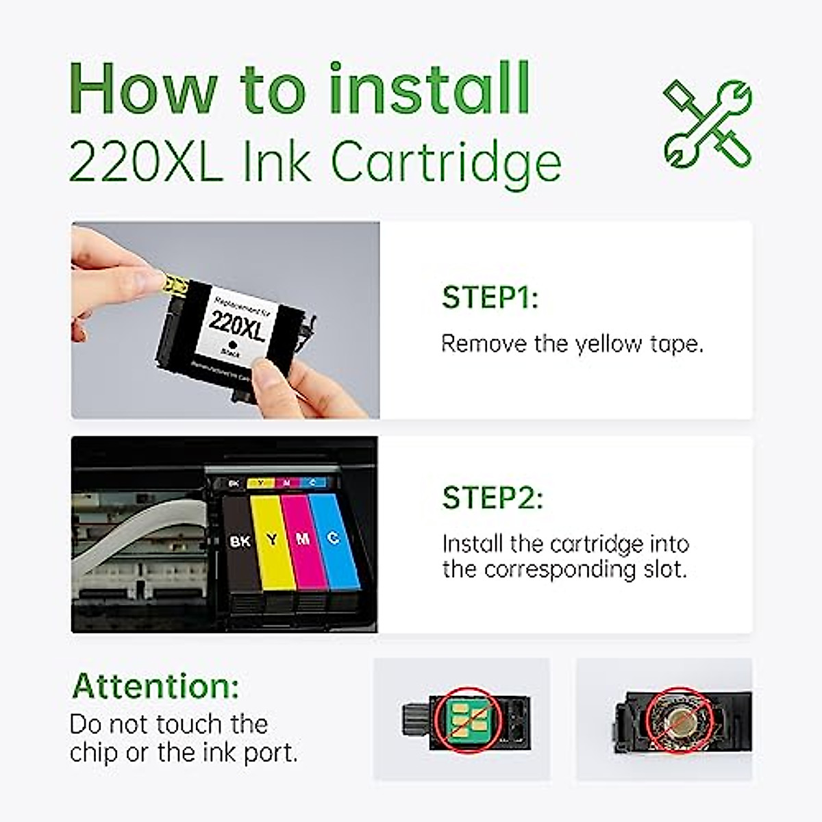 LEMERO Remanufactured Ink Cartridge Replacement for Epson 220XL 220 XL for Workforce WF-2750 WF-2760 WF-2650 WF-2630 XP-420 XP-320 Printer (2 Black, 2 Cyan, 2 Magenta, 2 Yellow, 8 Pack)