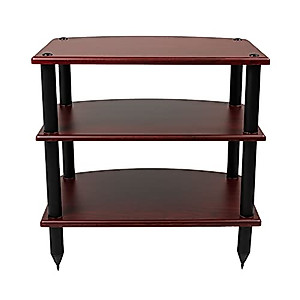 Pangea Audio Vulcan Three Shelf Audio Stereo Rack, Media Stand, and Components Cabinet 3 Shelf Rosenut Red