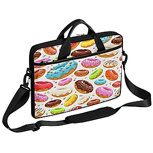 Donut Laptop Computer Bag Waterproof Shoulder Messenger Bag 13-15 inch Durable Laptop Tote Bag with Shoulder Strap Handle Lightweight Crossbody Briefcase