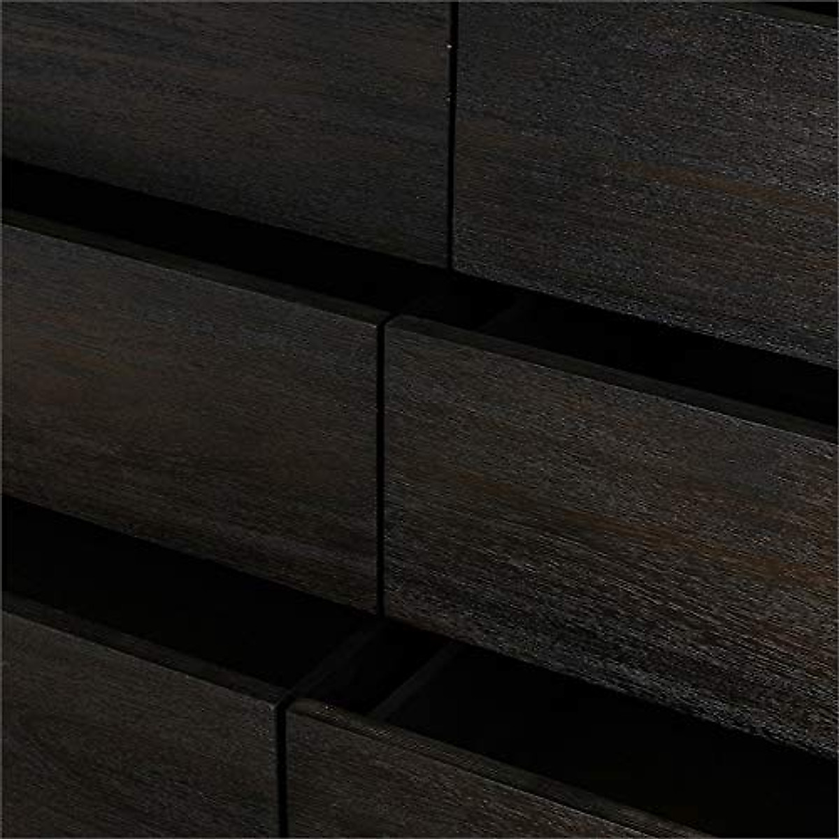 Loft 6-Drawer Acacia Mid-Century Modern Bedroom Dresser, 63" Wide, Brushed Brown-Grey