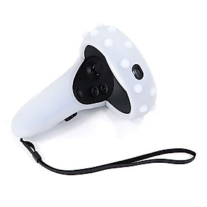 HissKong 1 Pair Controller Protective Case Waterproof and Non-Slip Silicone Cover for Oculus Quest and Oculus Rift S VR Controller Handle - White