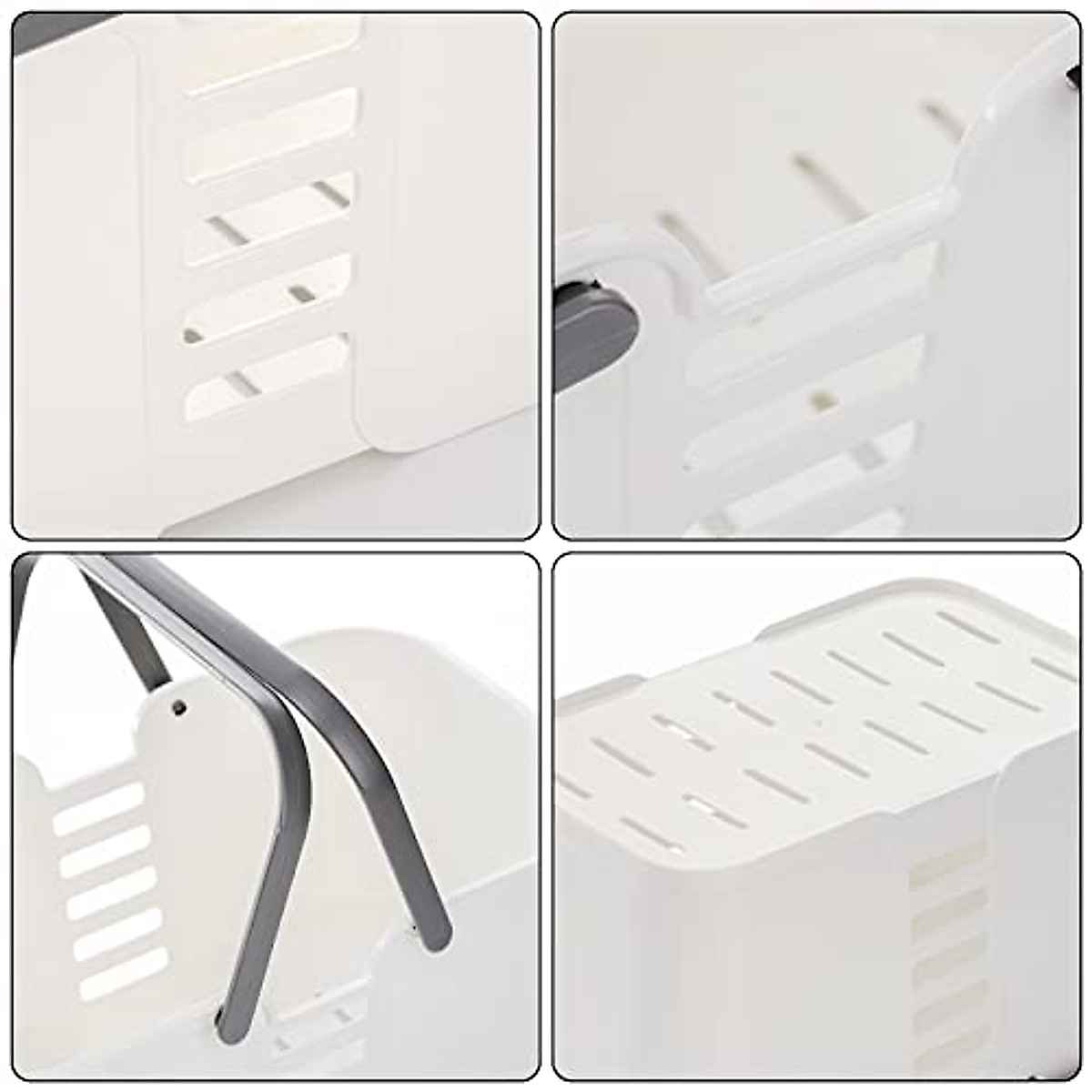 Yesland 4 Pcs Shower Caddy Basket - White Portable Plastic Organizer Storage Baskets with Handles Shower Caddy Bins Tote for Shampoo, Body Wash, Essentials, Makeup in Bathroom - 11.3 x 7 x 6.25 Inch