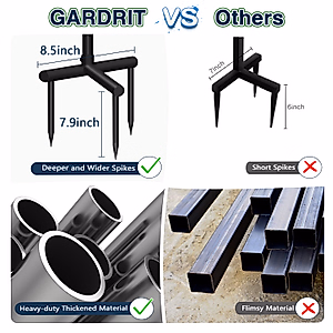 GARDRIT Garden Hose Holder, Black, Detachable, Easy Assembly, Rust Resistant