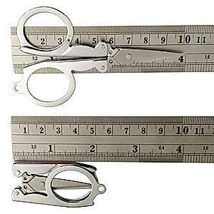 2Pcs Mini Scissors,Foldable Scissors Stainless,Travel Scissors for Can Hang on Your Key Chain,for Craft, Camping, Outdoors