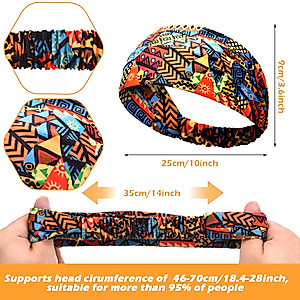 WILLBOND 9 Pieces African Headbands Stretchy Boho Print Hairband Yoga Running Sports Workout Head Grip Band Elastic Turban for Women Girls Hair Accessories (Chic Pattern)