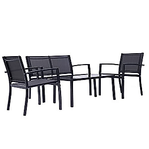 Patio Furniture Set: Patio Outdoor Set, Patio Chair Set of 4, Outdoor Table and Chairs, Patio Chairs, Balcony Furniture