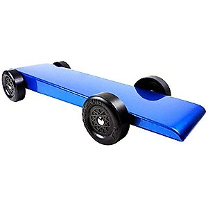 Pinewood Pro Pine Derby Car Kit with PRO Graphite - Painted, Weighted and Ready to Race - Blue Marlin