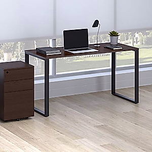 HON Basyx Commercial-Grade Executive Desk, 55", Walnut