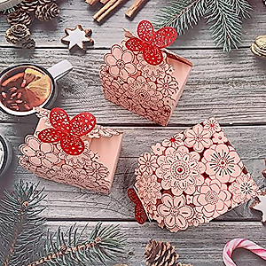 Party Favor Boxes Flower Butterfly Candy Boxes Laser Cut Candy Boxes Pink Gift Boxes for Wedding Bridal Shower Anniverary Birthday Party (20 PCS)